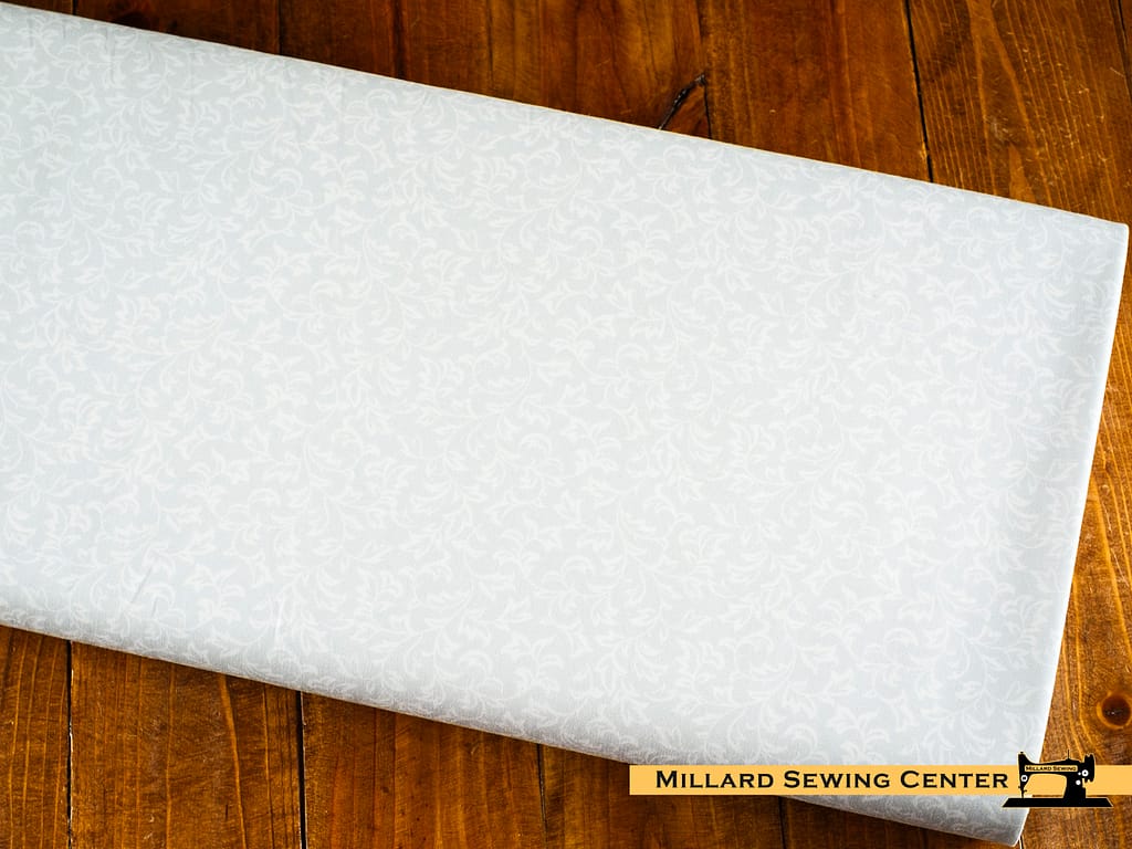 Cotton Fabric, 44″/45″ Wide Moonlit Walk in Scrolling Leaf Grey by ...