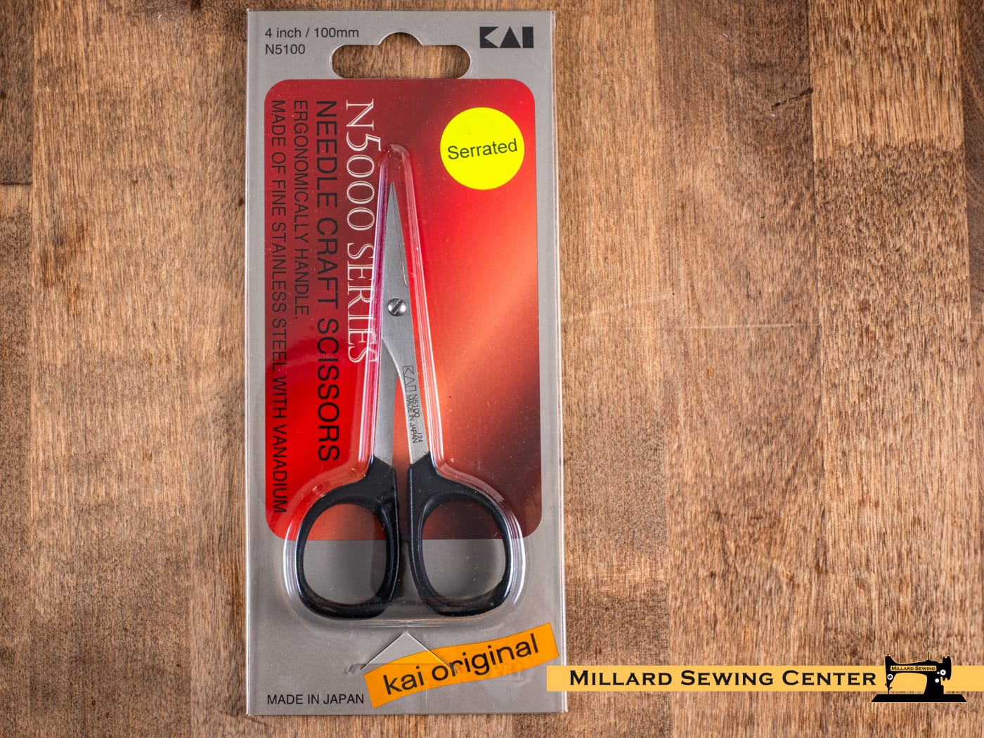 Scissors, 4″ Micro-Serrated Scissors by Kai – Millard Sewing Center
