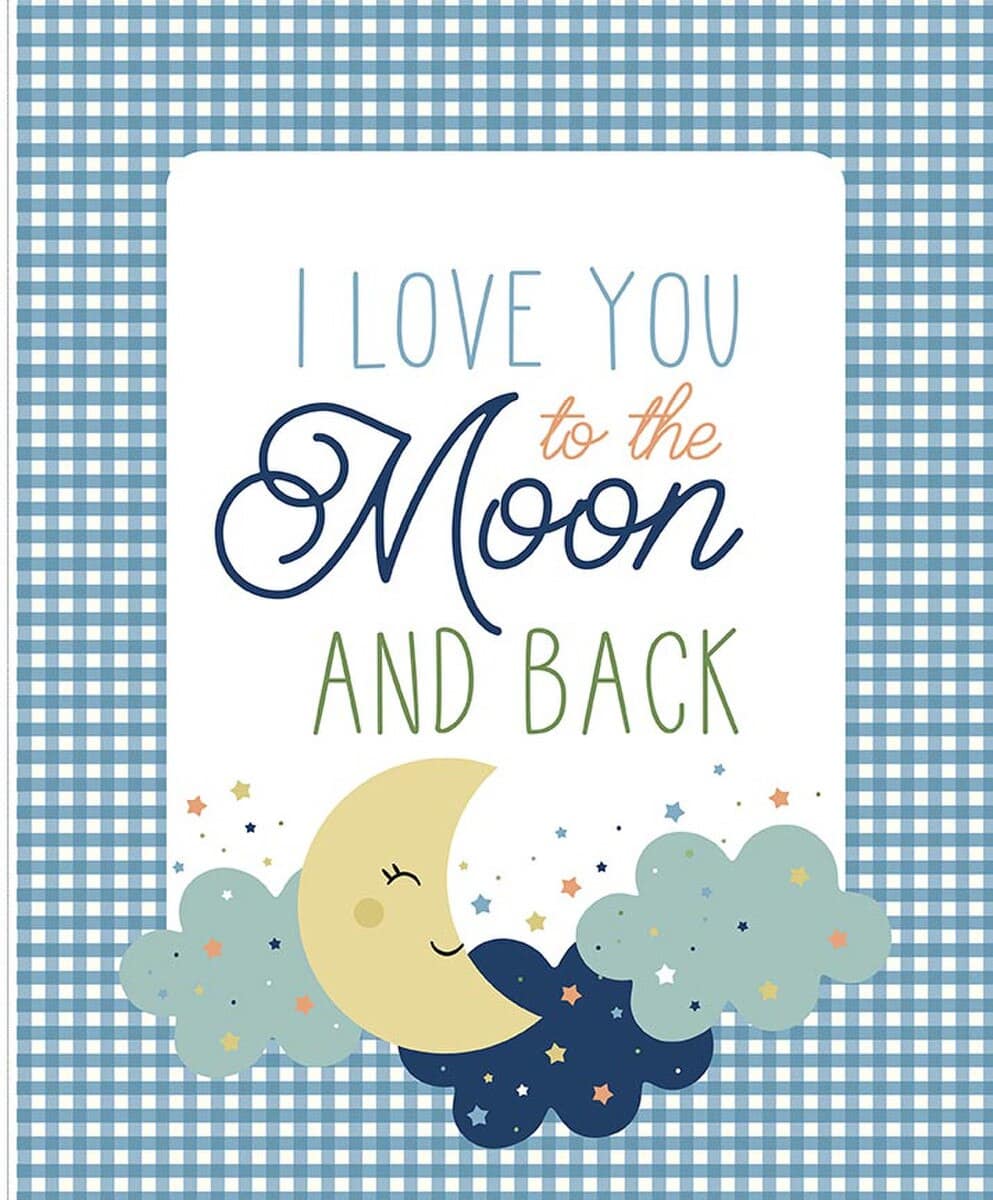 Cotton Fabric, 43″/44″ Wide Flannel Love You to the Moon and Back in ...